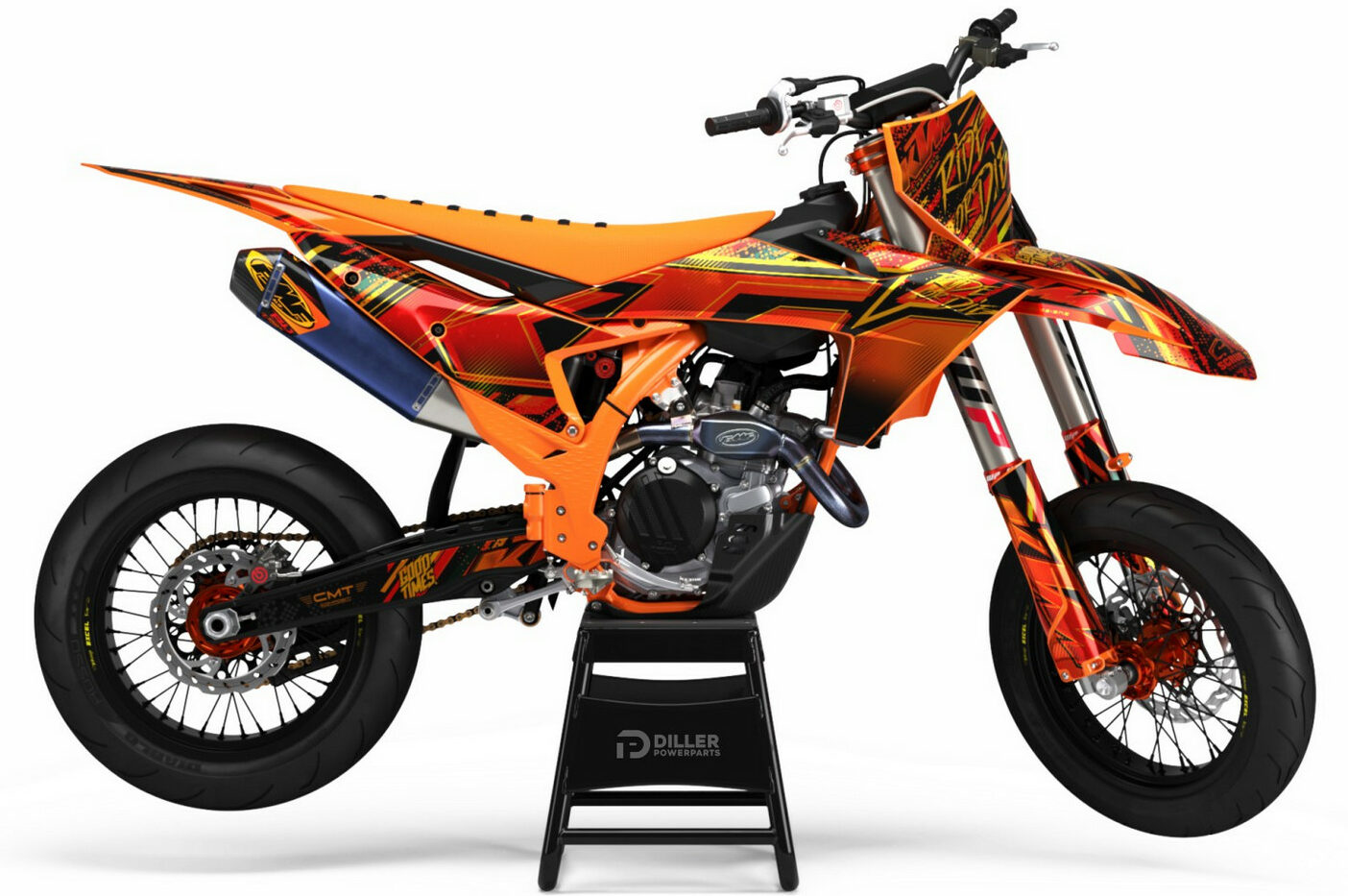 KTM Supermoto Dekor Flash Orange optional in Full Chrome - Diller ...